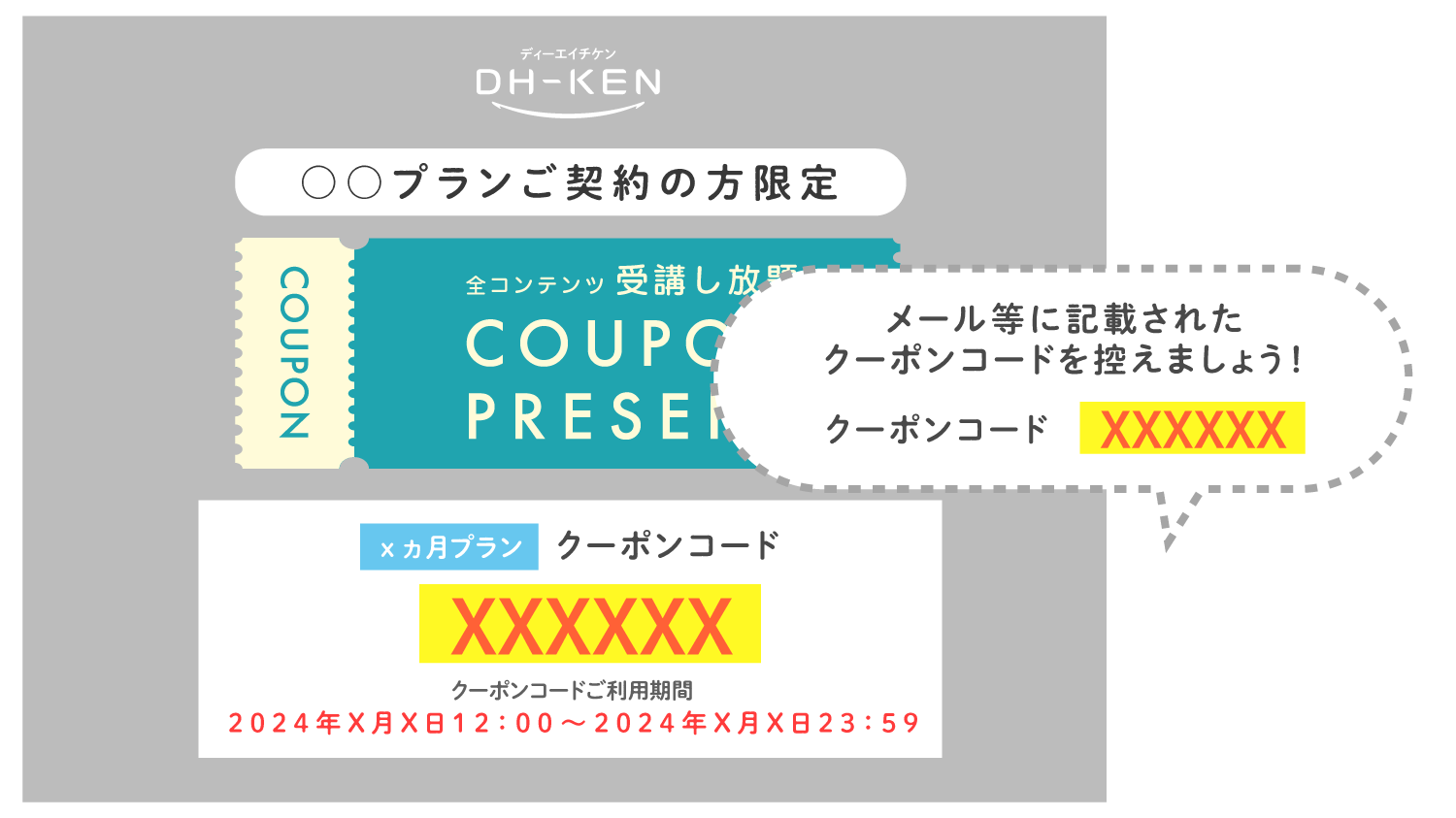 クーポンコードの使用方法について - DH-KEN サポートページ